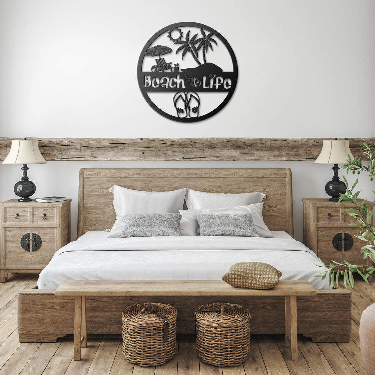 Beach Life Die Cut Metal Sign – kellyjellystudio